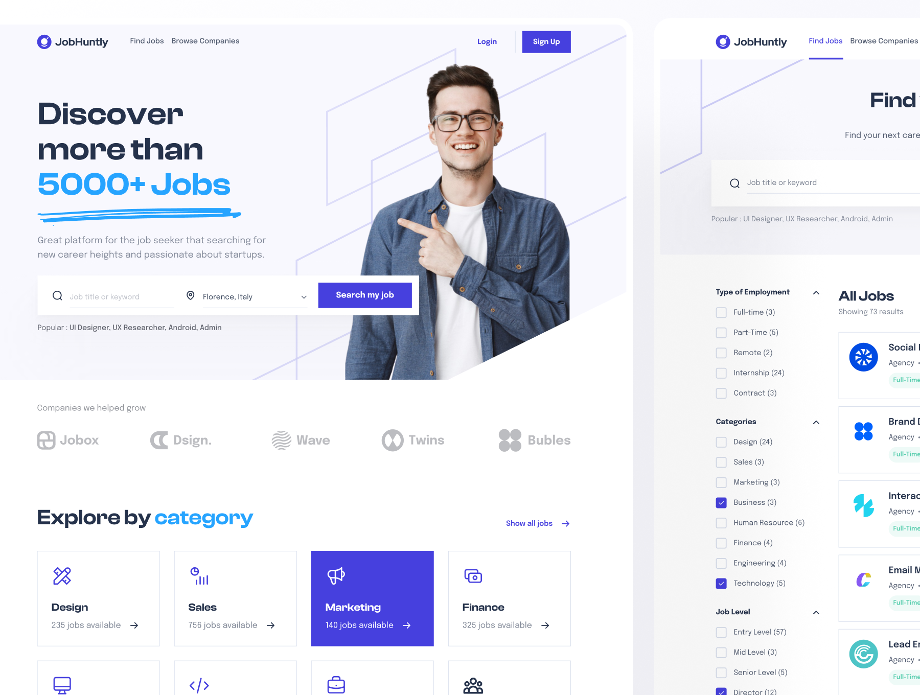 Jobhuntly - Job Board Portal UI Kit by DhuhaCreative | ThemeForest